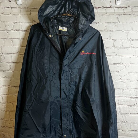 Riverside | Jackets & Coats | Budweiser Vintage Full Zip Hooded Rain ...